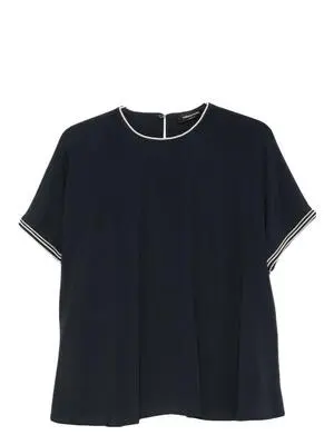 Fabiana Filippi Striped Trim T-shirt - Navy