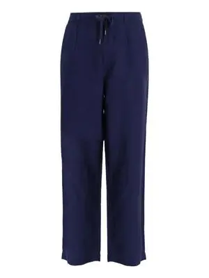 Polo Ralph Lauren Linen Drawstring Trousers - Black