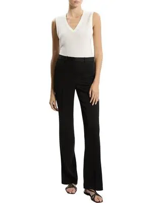 Theory Satin Slim Straight-leg Pants - Black