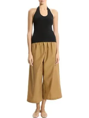 Theory Halter Neck Knit Tank Top - Black