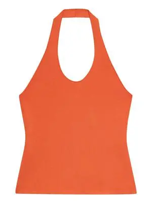 Theory Halter Neck Knit Tank Top - Red