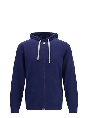 Brunello Cucinelli Cashmere Zip-up Hoodie - Blue