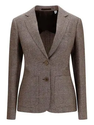 Burberry Single-breasted Wool And Linen Blazer - Brown