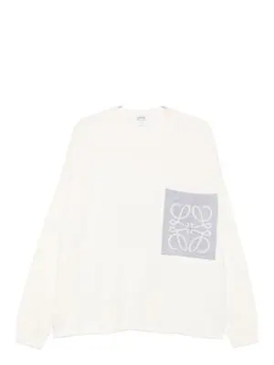 Loewe Anagram Pocket Cotton Sweater - Beige