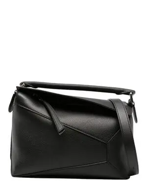 Loewe Small Puzzle Edge Leather Handbag - Black