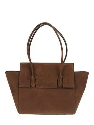 ROUNN Felice Flap Leather Tote Bag - Brown