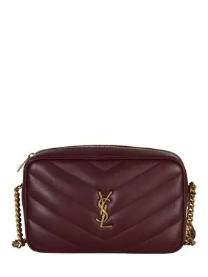 Saint Laurent Quilted Lambskin Camera Bag - Red