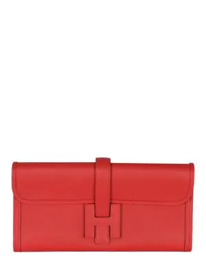 Hermès Jige Elan Clutch - Red