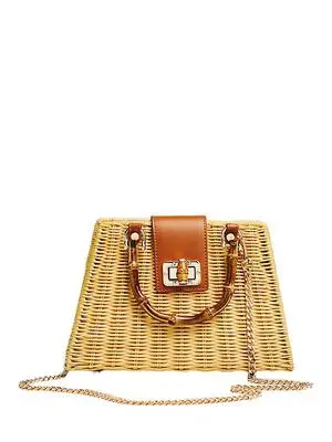LISI LERCH Birdie Hand-woven Satchel With Bamboo Handle - Camel
