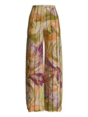 ANDREA IYAMAH Andrea Iyamah Fara Vibra Print Mesh Wide-Leg Pants