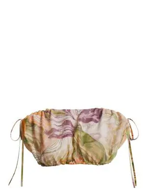 ANDREA IYAMAH Andrea Iyamah Ondu Vibra Mesh Shirred Crop Top