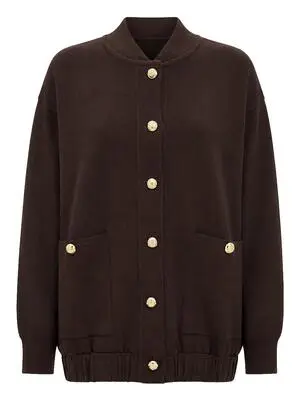 EXQUISE Barbara Knit Cardigan - Brown