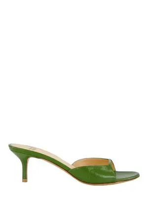 FRANCESCO RUSSO Two Tone High Heel Mule Sandals - Green
