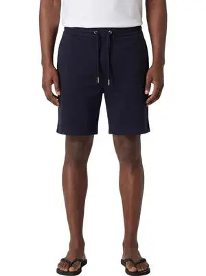 AMI Paris Cotton Jogging Shorts With Embroidered Logo - Black
