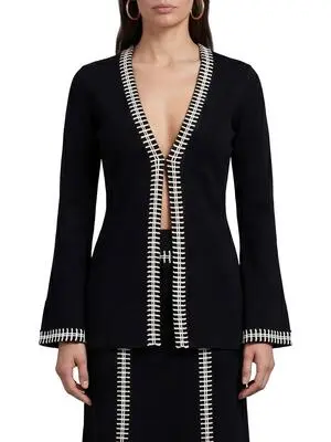 Johanna Ortiz Viscose Cardigan With Embroidery - Black