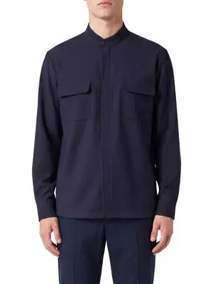Boglioli Wool Blend Shirt Jacket - Navy