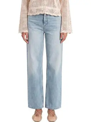 TWINSET Mid-rise Wide Leg Cotton Jeans - Denim