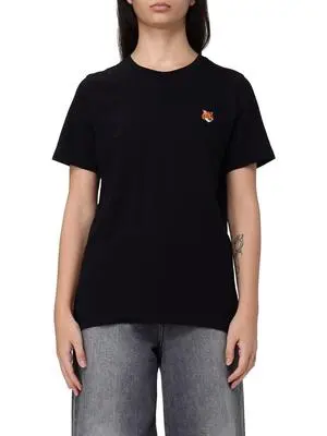 Maison Kitsuné Organic Cotton T-shirt With Logo - Black