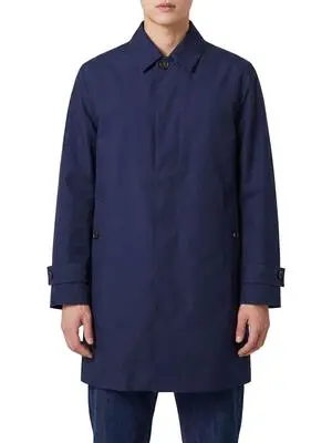 FERRAGAMO Waterproof Cotton Blend Trench Coat - Navy