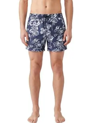 Commas Floral Pattern Swimming Shorts - Blue