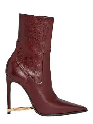 Dsquared2 Metal Bar Heeled Ankle Boots - Red