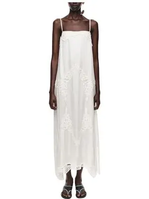 Bimba Y Lola Strappy Crochet Midi Dress - Sand