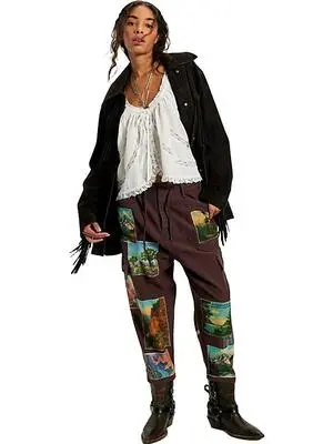 DENIM AND BONE Wildlife Patched Cargo Pants - Navy