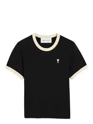 AMI AMI Paris Contrast Cotton T-Shirt