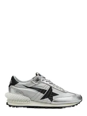 GOLDEN GOOSE Golden Goose Marathon Sneakers In Silver Ripstop Nylon