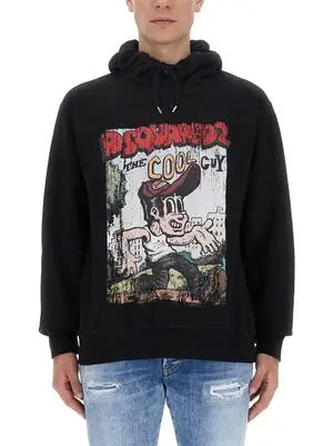 Dsquared2 Sweatshirt With Logo Print - Black