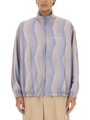 Acne Studios ACNE STUDIOS Relaxed Fit Zip Up Jacket With Logo Multicolor