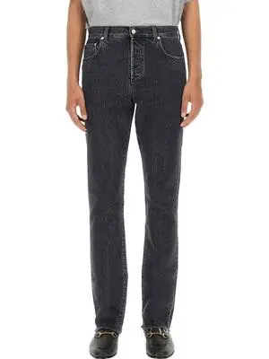 Gucci Denim Pants With Label - Black