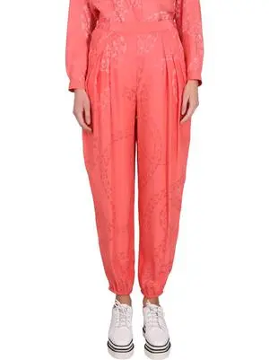Stella McCartney Silk Blend Pants With Chain Pattern - Pink