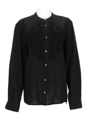 P.a.r.o.s.h Embroidered Linen Shirt - Black
