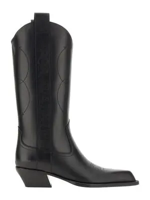 Off-White Texan Leather Boots - Black