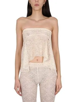 Dsquared2 DSQUARED2 Ibiza Strapless Embroidered Top Multicolor