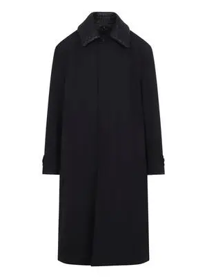 Bottega Veneta Technical Wool Blend Trench Coat - Black