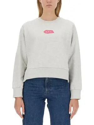 A.p.c. Cotton Logo Sweatshirt - Gray