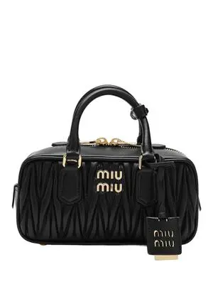 Miu Miu Arcadie Bag In Matelassé Nappa Leather - Black