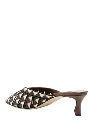 Manolo Blahnik Patterned Crossover Sandals - Brown