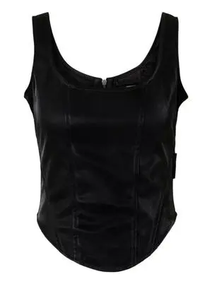 Off-White Zip-up Corset Top - Black