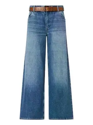 Liu Jo High Waist Flare Jeans With Belt - Blue