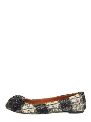 Tory Burch Ballet Flats With Crystal Embellished Bow Detail - Black