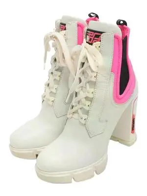 Prada Logo-patch Ankle Boots - White