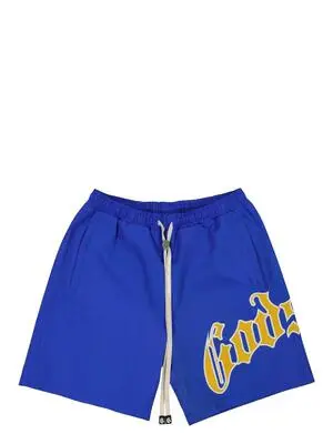 GODSPEED Logo Print Drawstring Shorts - Blue