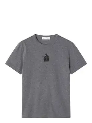 LANVIN Embroidered Mother And Child Logo T-shirt - Grey