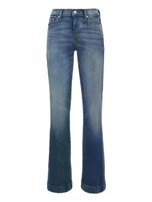 7 For All Mankind Embroidered Bootcut Jeans - Blue