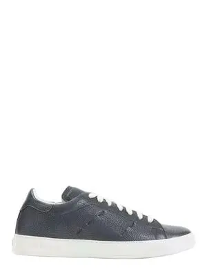Kiton Calf Leather Low-top Sneakers - Blue