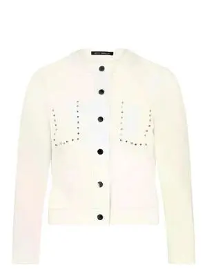 BETTY BARCLAY Stud Embellished Floral Embroidered Jacket - Neutrals