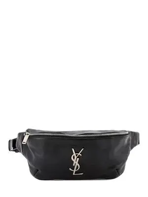 Saint Laurent Monogram Leather Belt Bag - Black